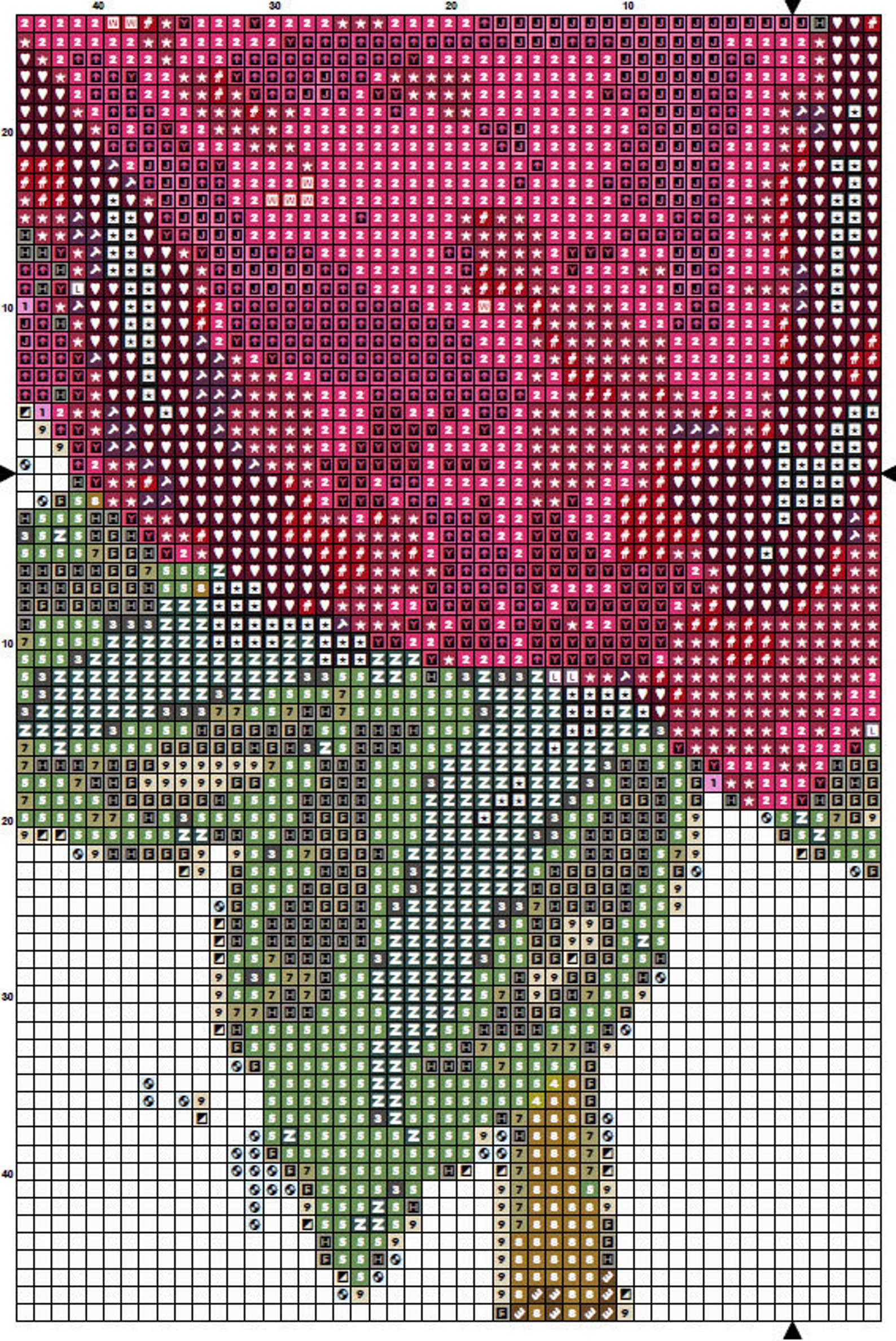 Roses Cross Stitch Pattern 1 Instant PDF Download Roses - Etsy