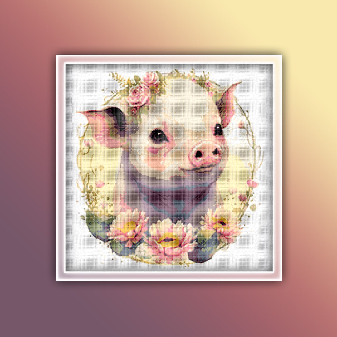 Pig Cross Stitch Pattern 11 Instant PDF Download - Potbelly Pig ...
