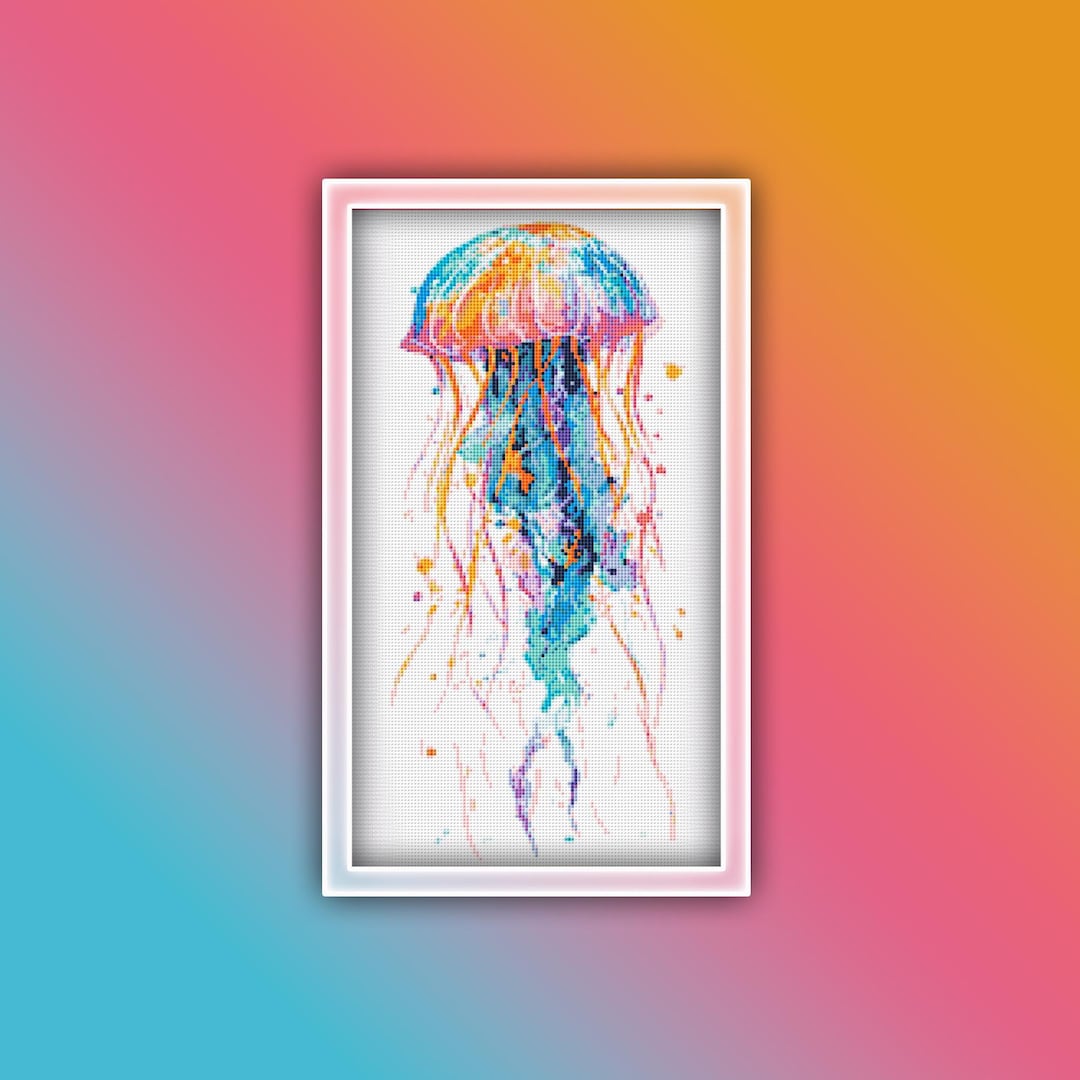 Jelly Fish Cross Stitch Pattern 22 Instant PDF Download - Sea Jellies ...