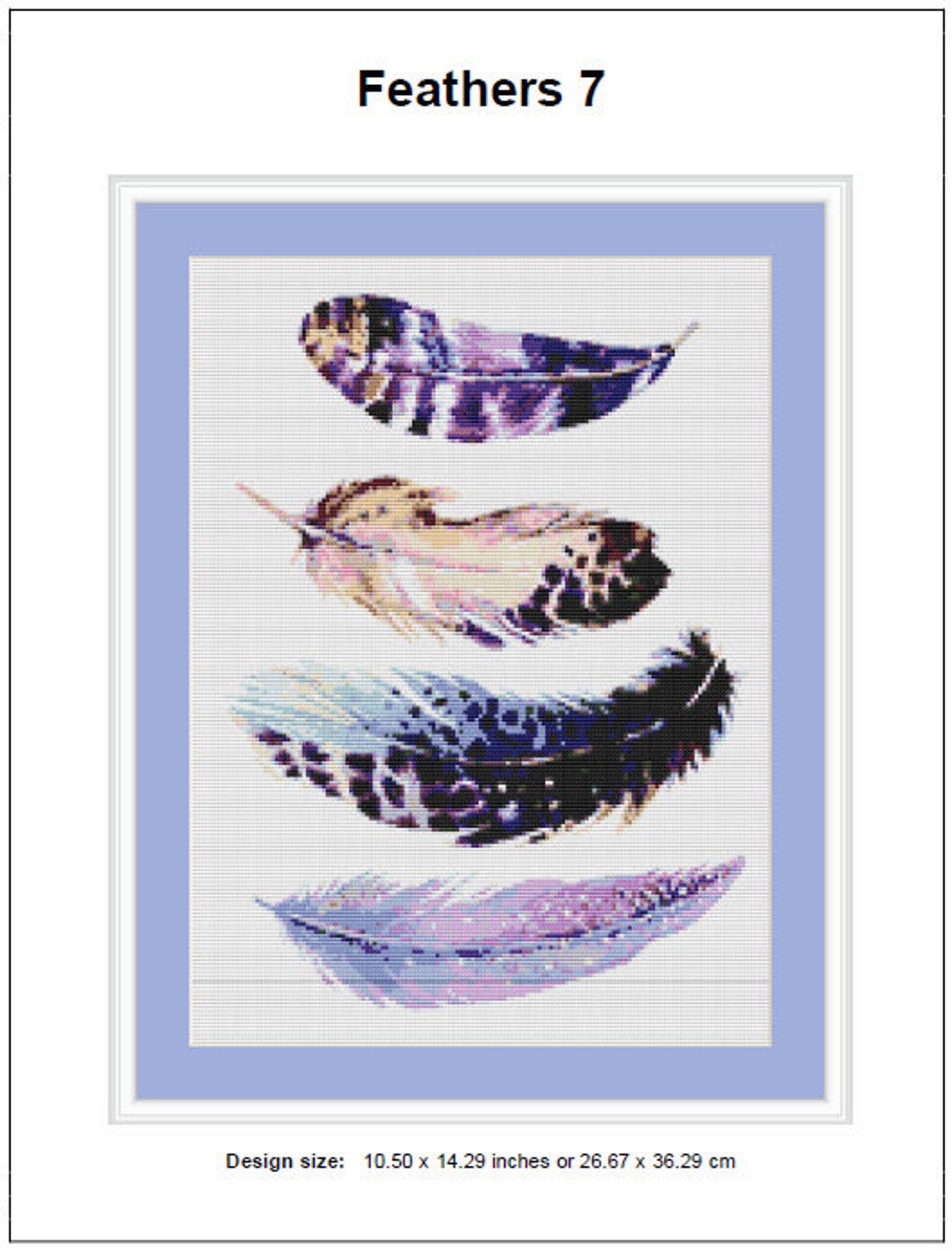 Feathers Cross Stitch Pattern 7 Instant PDF Download- Feather ...