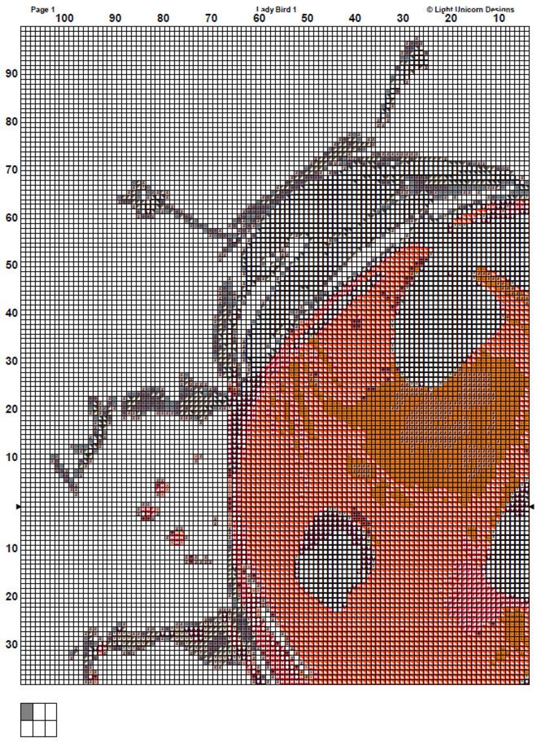 Lady Bird Cross Stitch Pattern 1 Instant PDF Download - Beetle ...