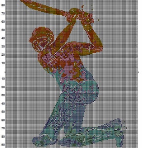 Cricket Cross Stitch Pattern 2 Instant PDF Download - Cricket Player ...