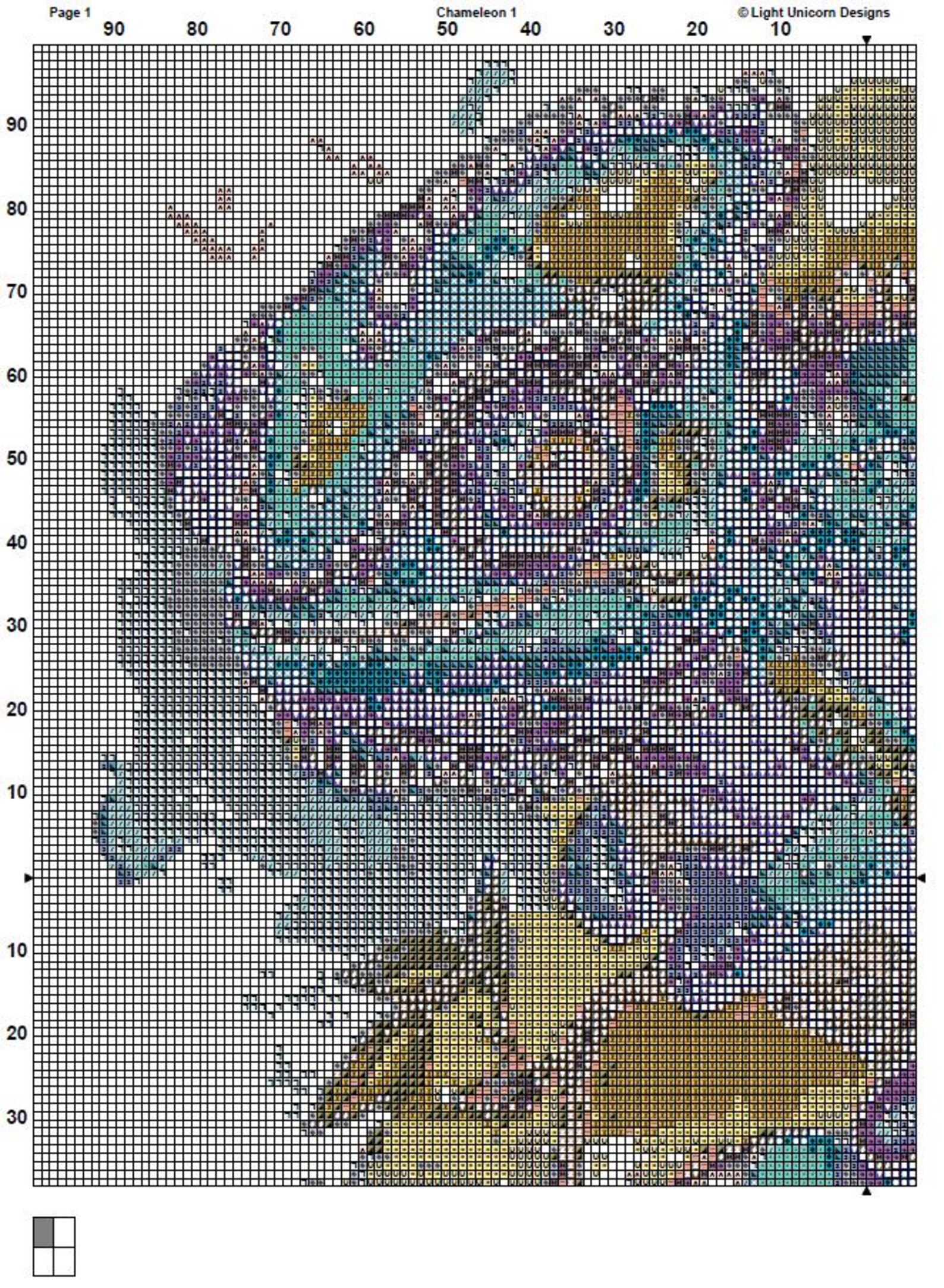 Chameleon Cross Stitch Pattern 1 Instant PDF Download - Chameleon ...