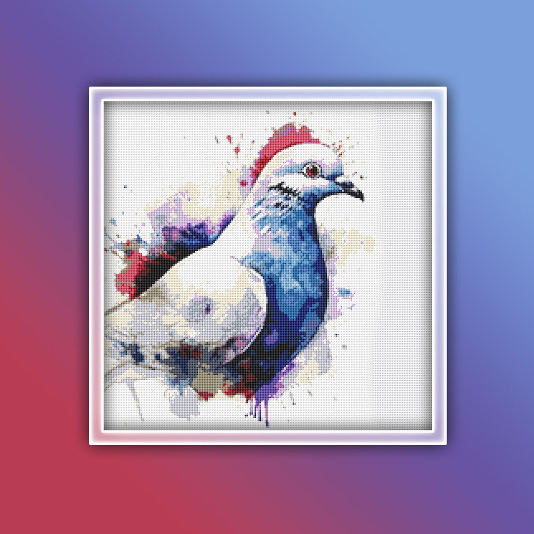 Dove Cross Stitch Pattern 3 Instant PDF Download - Dove Watercolor ...