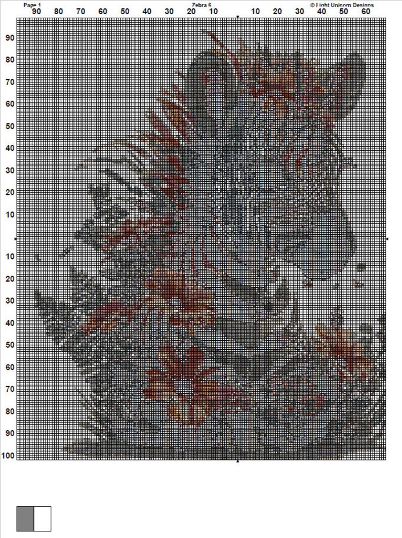 Zebra Cross Stitch Pattern 6 Instant PDF Download - Zebra Watercolor ...