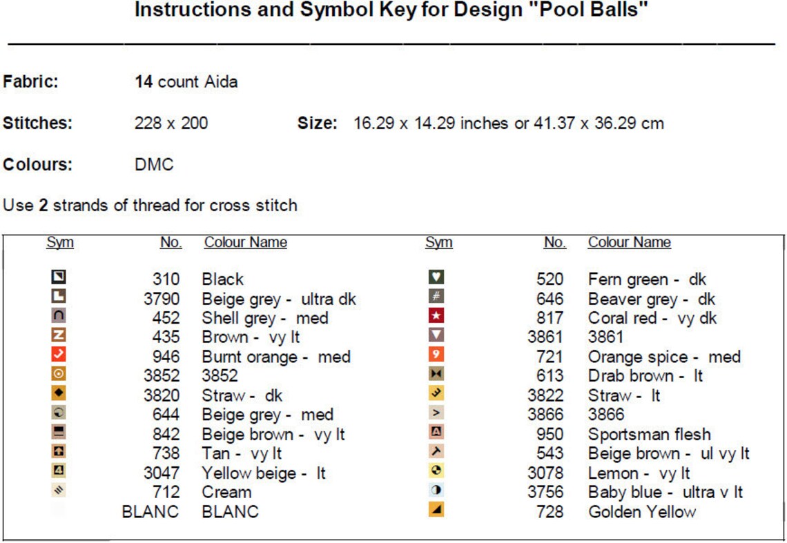 Pool Balls Cross Stitch Pattern Instant Download Instant PDF | Etsy