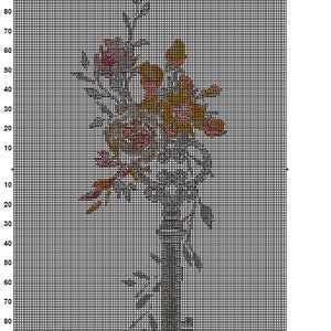 Rose Key Cross Stitch Pattern 5 Instant PDF Download - Roses Watercolor ...