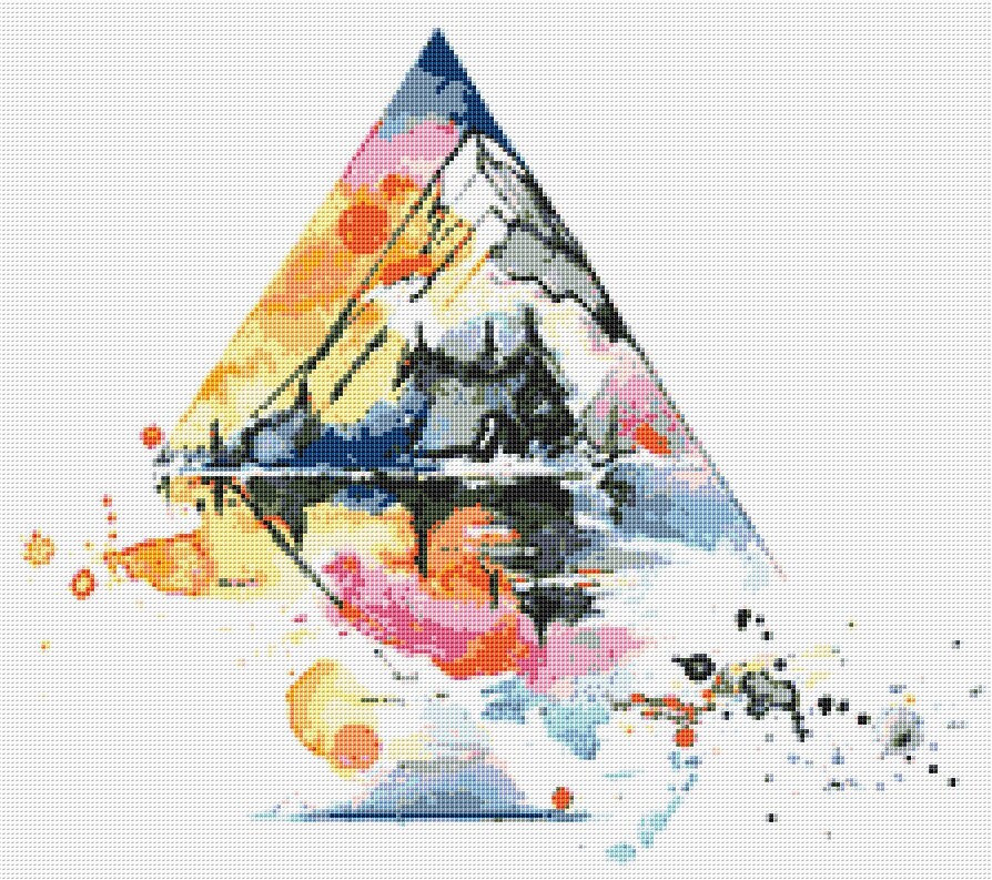 Mountain Cross Stitch Pattern 1 Instant PDF Download Tree - Etsy