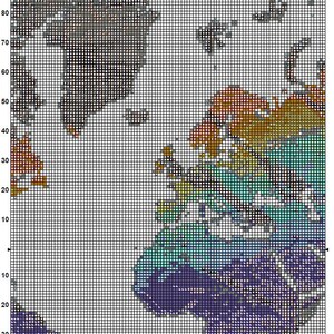 World Map Cross Stitch Pattern 4 Instant PDF Download - Earth ...