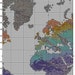 World Map Cross Stitch Pattern 4 Instant PDF Download Earth - Etsy