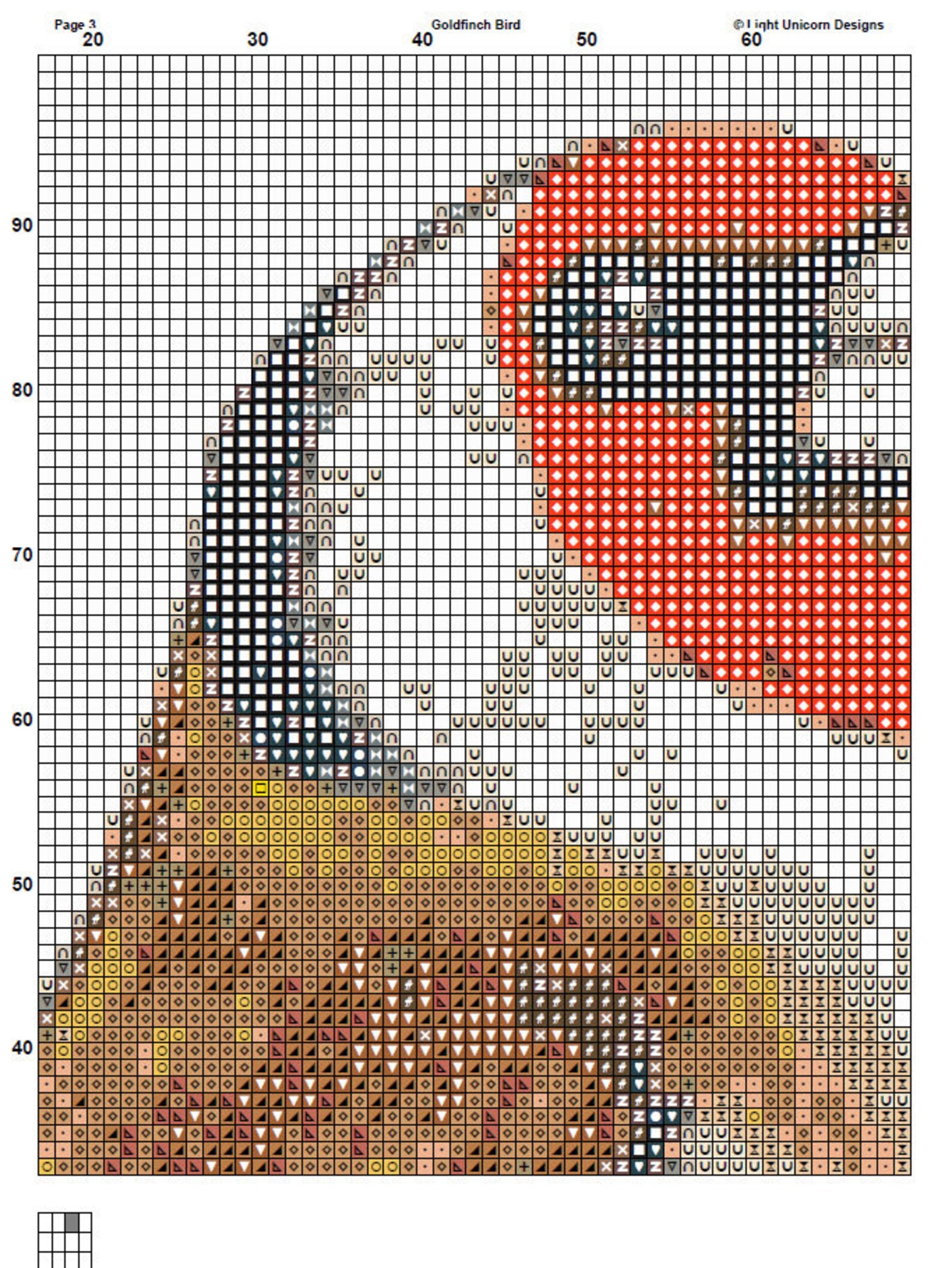 Goldfinch Bird Cross Stitch Pattern Instant PDF Download - Bird ...