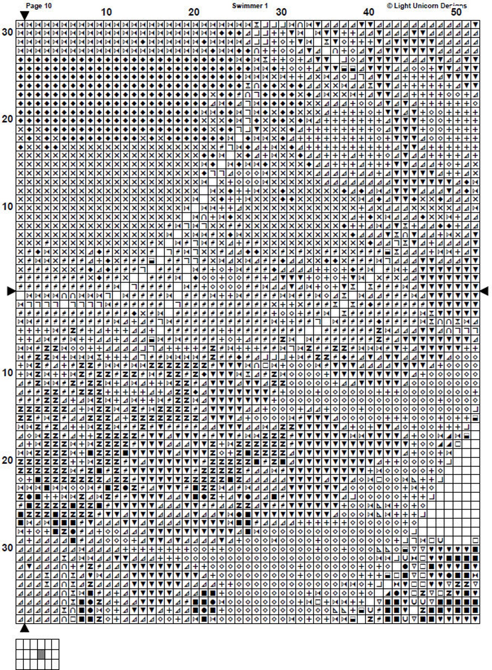 Swimmer Cross Stitch Pattern 1 Instant Download Instant PDF Download ...