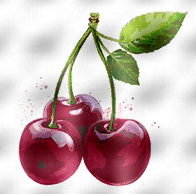 Cherries Cross Stitch Pattern 1 Instant PDF Download Cherry | Etsy
