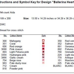 Ballerina Heart Cross Stitch Pattern 1 Instant PDF Download - Ballerina ...