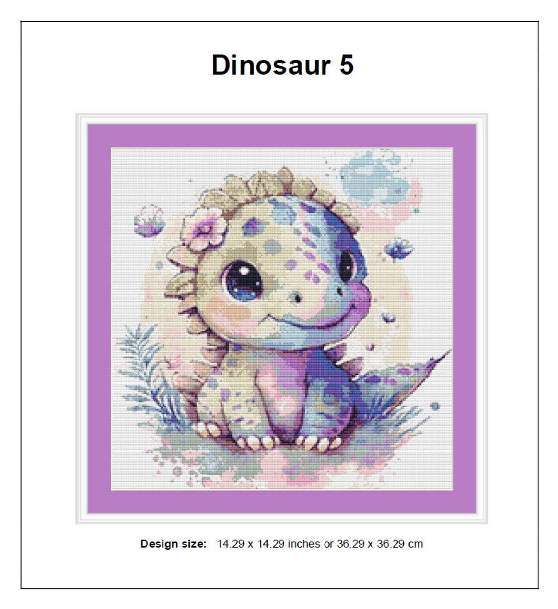 Dinosaur Cross Stitch Pattern 5 Instant PDF Download - Stegosaurus ...