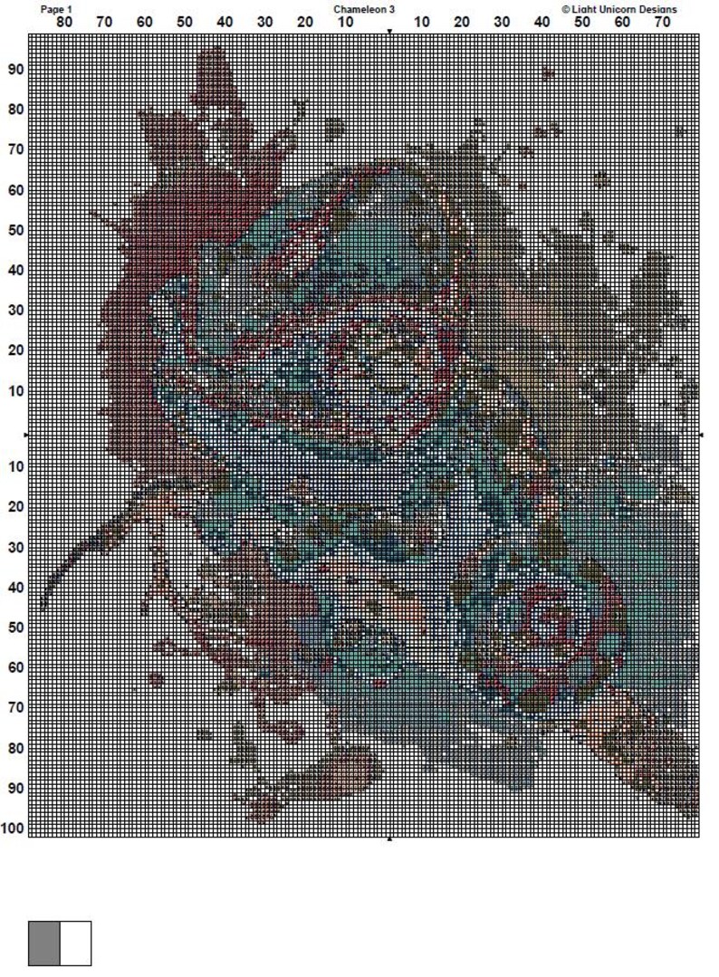 Chameleon Cross Stitch Pattern 3 Instant PDF Download - Chameleon ...