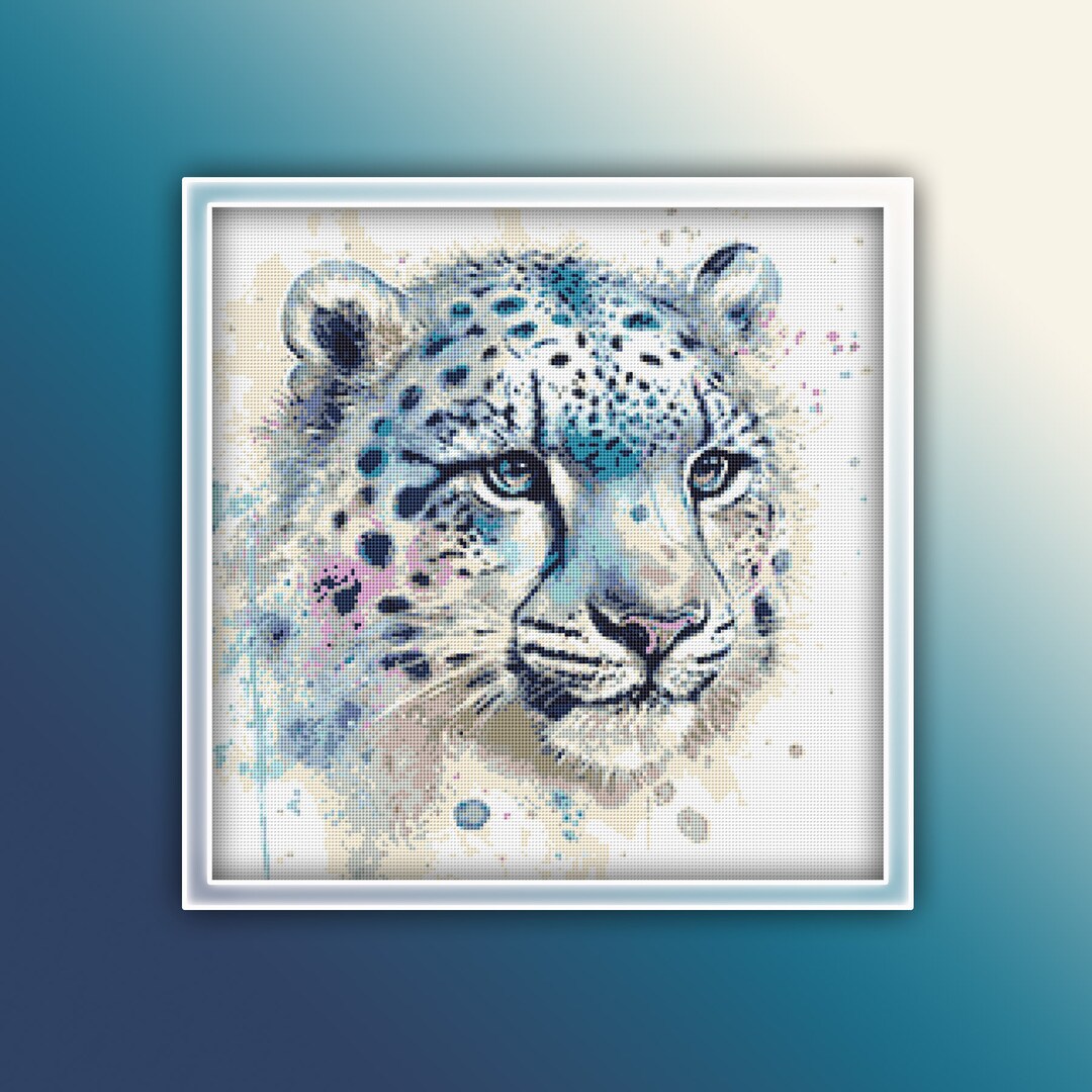 Snow Leopard Cross Stitch Pattern 10 Instant PDF Download - Leopard ...