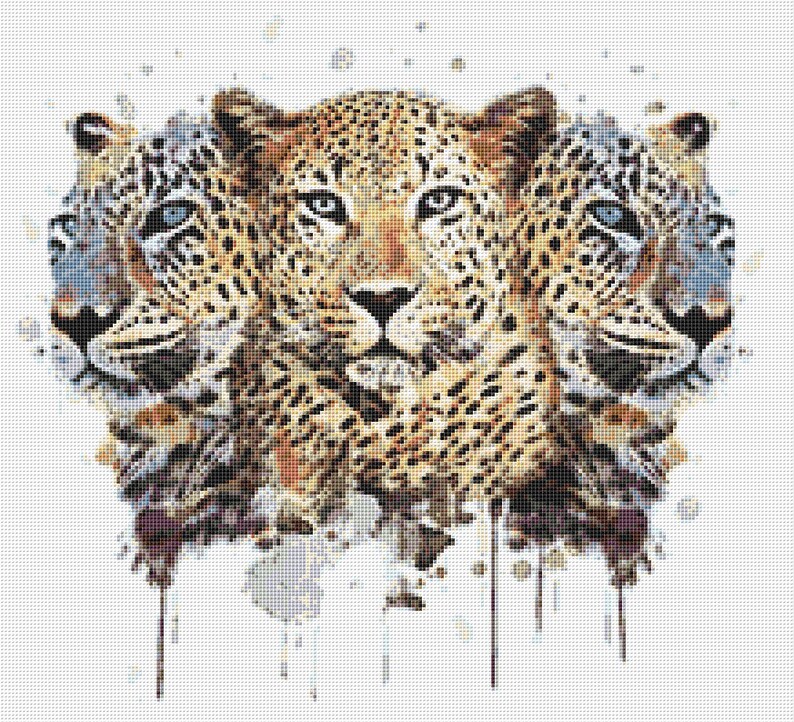 Leopards Cross Stitch Pattern 1 Instant PDF Download Leopard | Etsy