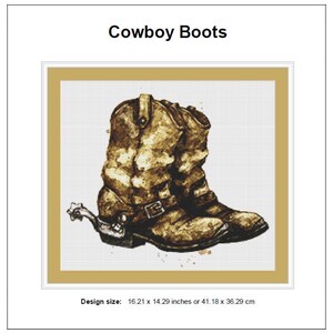 Cowboy Boots Cross Stitch Pattern Instant PDF Download - Sheriff Shoes ...