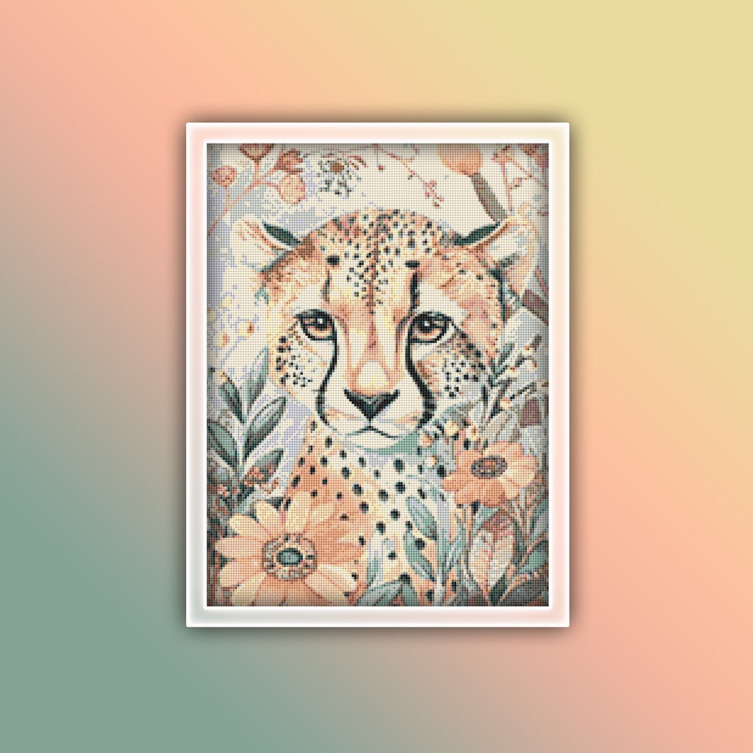 Cheetah Cross Stitch Pattern 15 Instant PDF Download - Cheetah ...