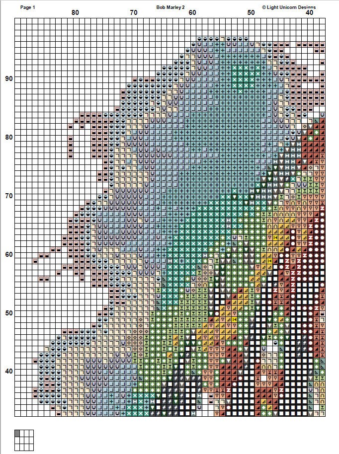 Bob Marley Cross Stitch Pattern 2 Instant PDF Download - Bob Marley ...