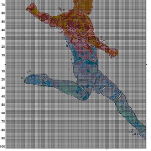 Soccer Player Cross Stitch Pattern 2 Instant Download Instant PDF ...