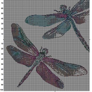 Dragonflies Cross Stitch Pattern 2 Instant PDF Download - Dragonfly ...
