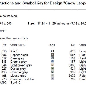 Snow Leopard Cross Stitch Pattern 1 Instant PDF Download - Etsy