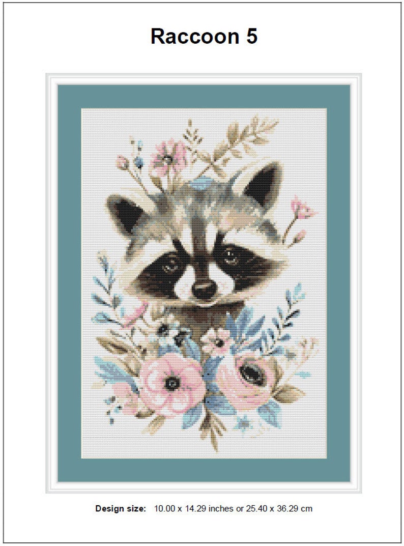 Raccoon Cross Stitch Pattern 5 Instant Download Instant PDF Download ...