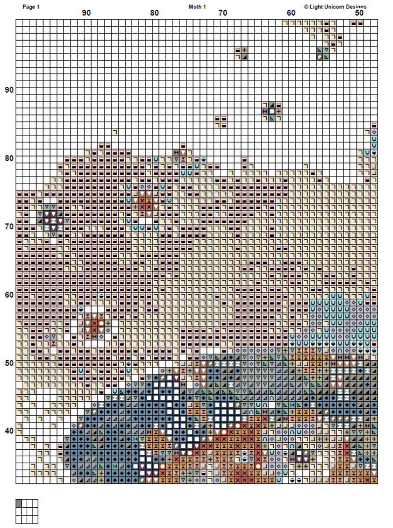 Moth Cross Stitch Pattern 1 Instant PDF Download - Butterfly Watercolor ...