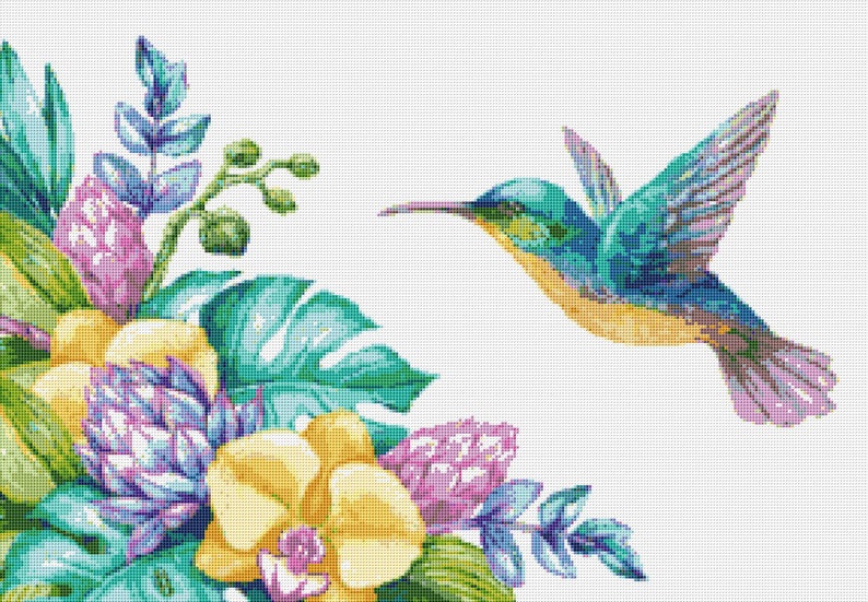 Hummingbird Cross Stitch Pattern 22 Instant PDF Download - Etsy