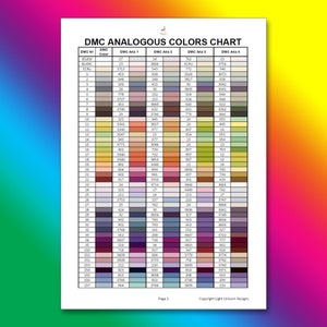 DMC Thread Charts PDF Instant Download | Cross Stitch Chart |DMC ...