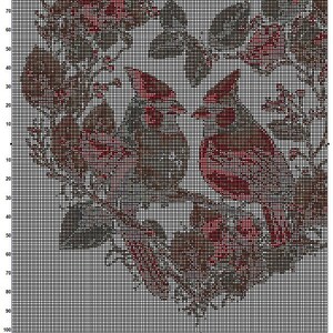 Cardinals Heart Cross Stitch Pattern 2 Instant PDF Download ...