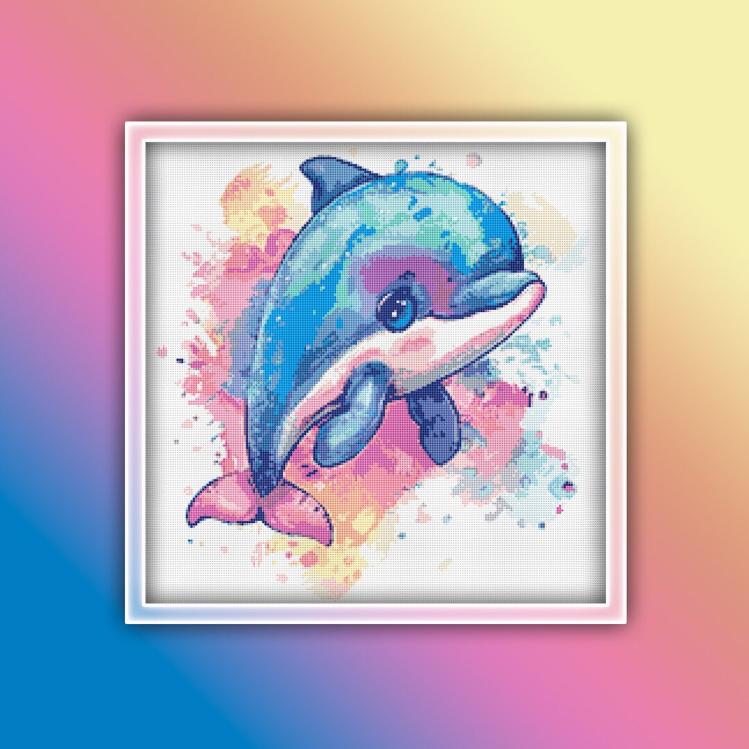 Dolphin Cross Stitch Pattern 20 Instant PDF Download - Baby Dolphin ...