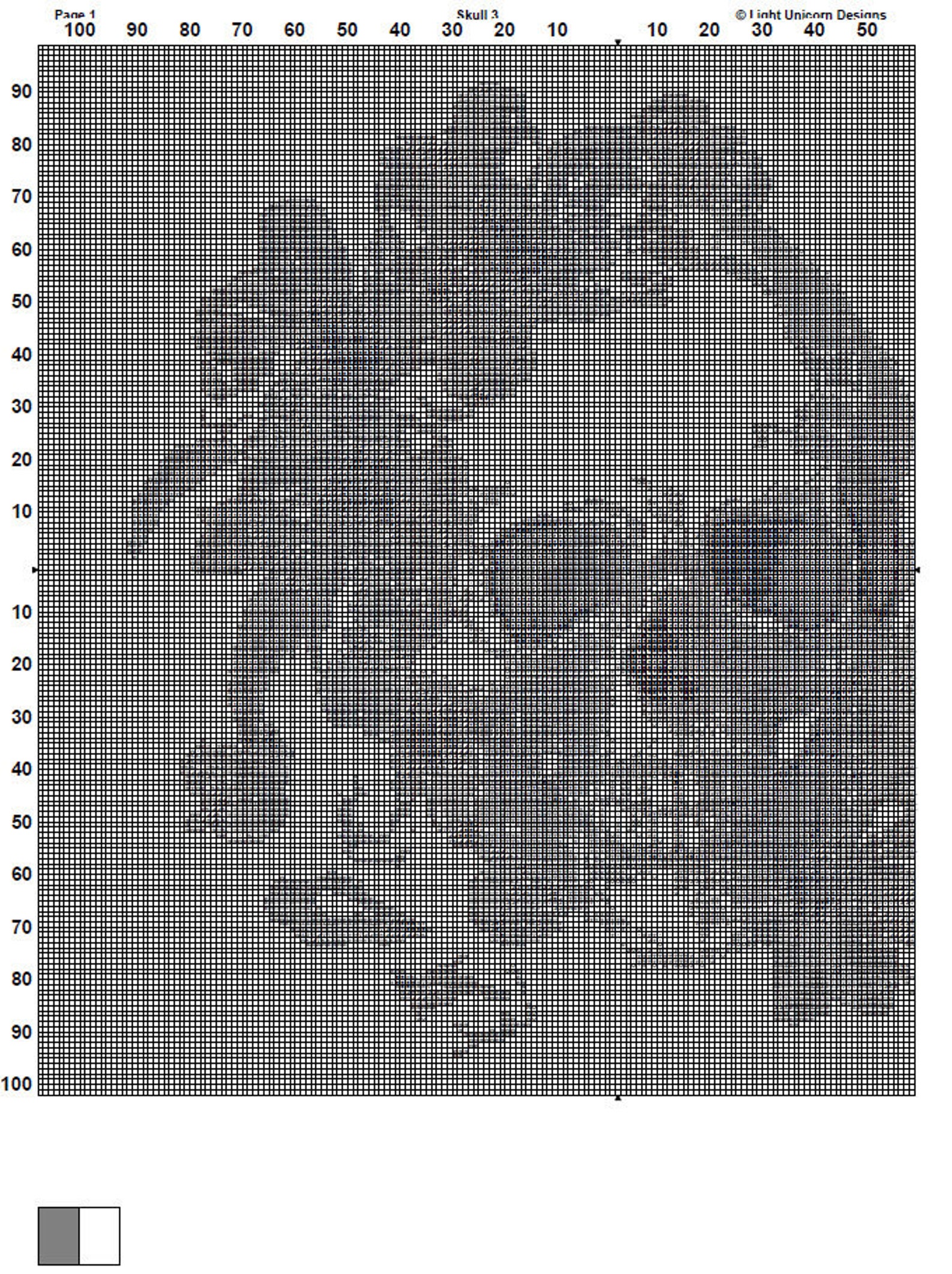 Skull Cross Stitch Pattern 3 Instant PDF Download - Pink Flower Skull ...