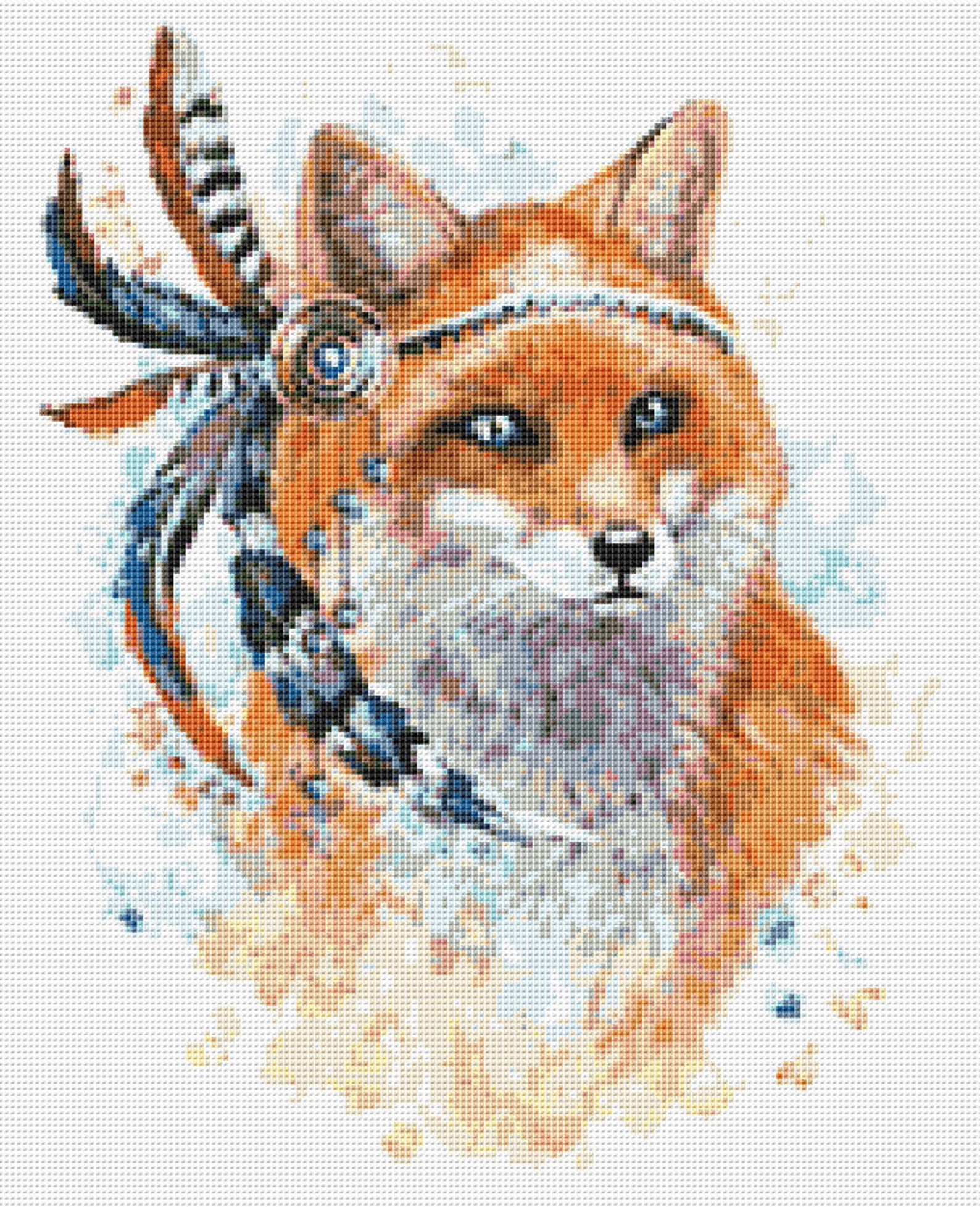 Fox Cross Stitch Pattern 1 Instant PDF Download Fox - Etsy