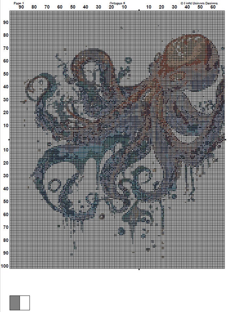 Octopus Cross Stitch Pattern 8 Instant PDF Download Octopus - Etsy