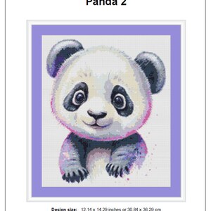 Panda Cross Stitch Pattern 2 Instant Download Instant PDF Download ...