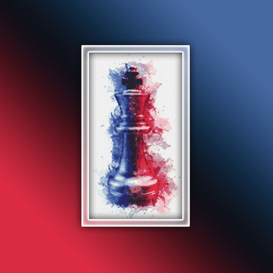 Chess King Cross Stitch Pattern Instant PDF Download - Chess Board ...