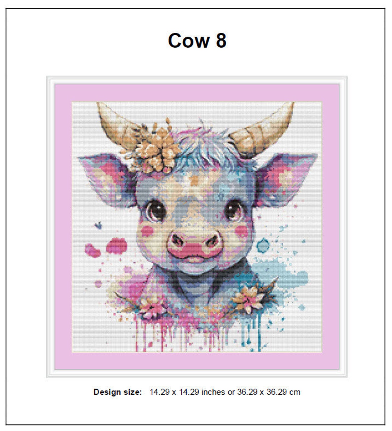 Cow Cross Stitch Pattern 8 Instant PDF Download Cow Calf - Etsy