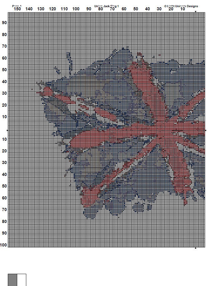 Union Jack Flag Cross Stitch Pattern 1 Instant PDF Download - UK Flag ...