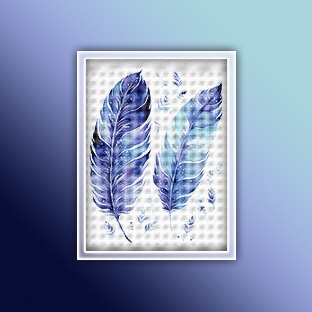 Feathers Cross Stitch Pattern 8 Instant PDF Download- Purple Feather ...