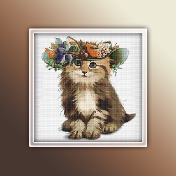 Cat Cross Stitch Pattern 20 Instant PDF Download Kitty | Etsy