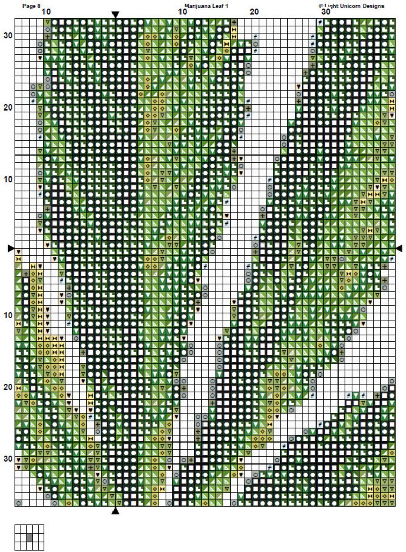 Marijuana Leaf Cross Stitch Pattern Instant PDF Download - Weed ...