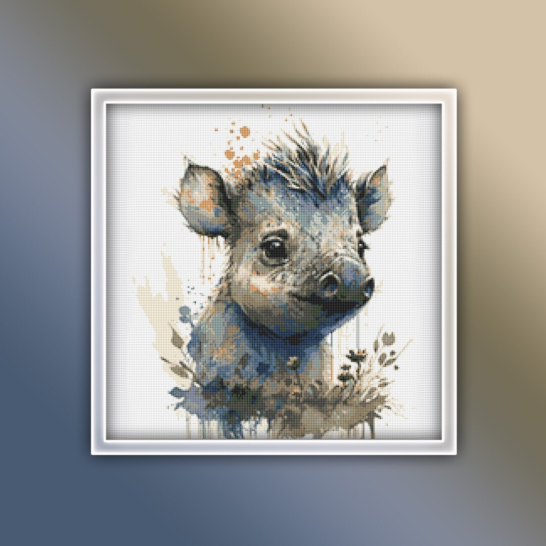 Warthog Cross Stitch Pattern 1 Instant PDF Download Bush Pig Watercolor ...