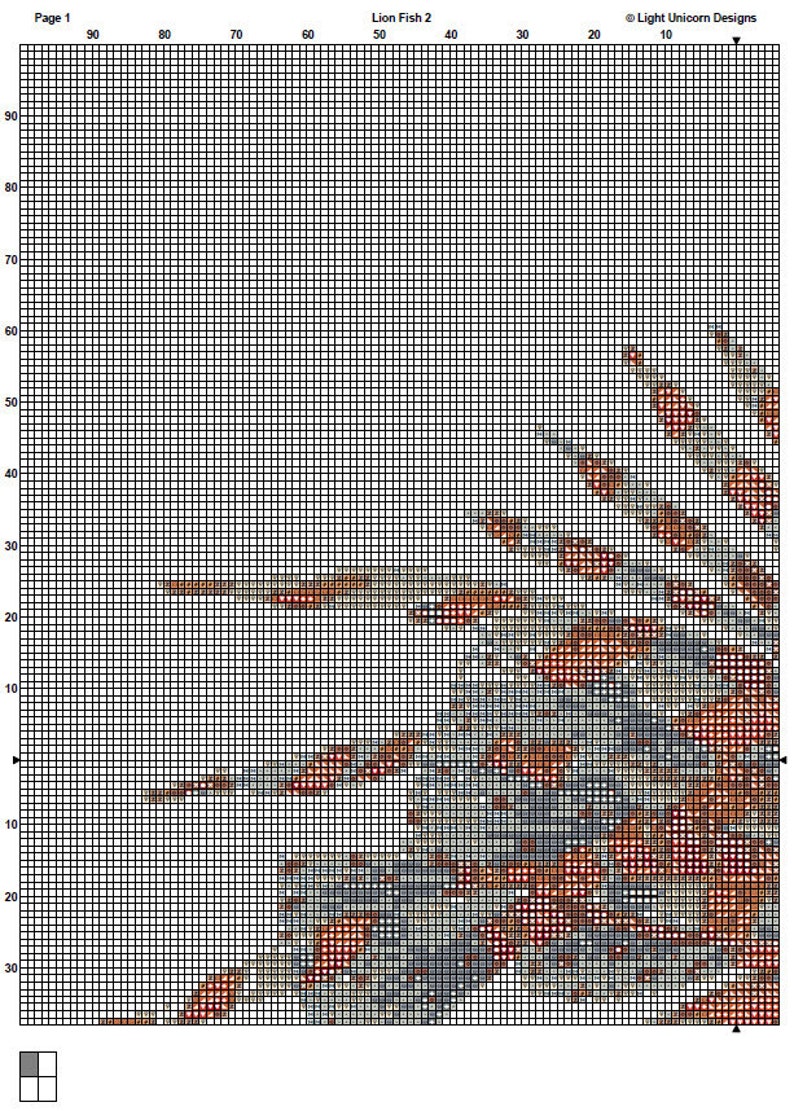 Lion Fish Cross Stitch Pattern 1 Instant Download Instant PDF Download ...