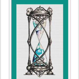 Hourglass Cross Stitch Pattern 4 Instant PDF Download - Hourglass Watercolor Cross Stitch ...