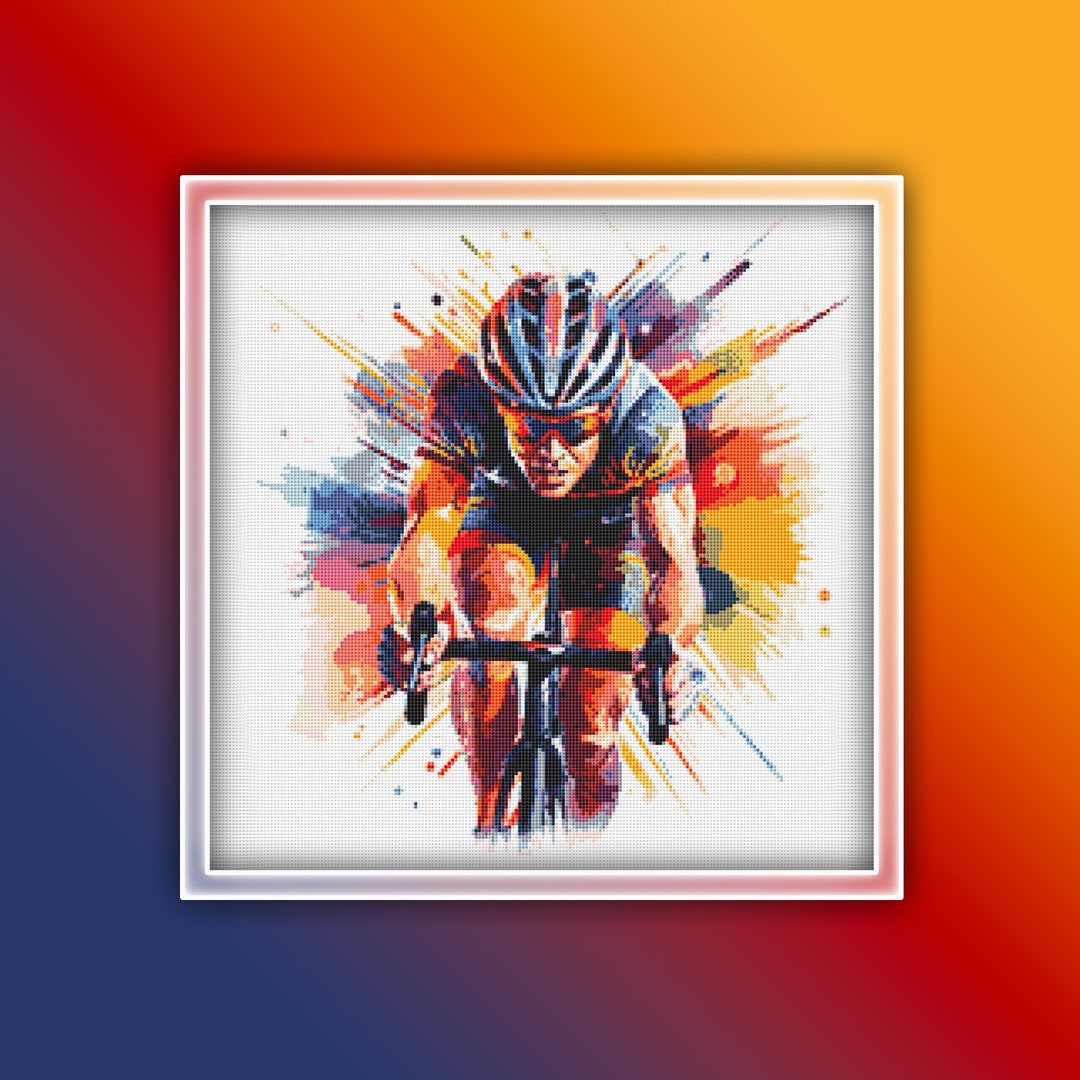 Cyclist Cross Stitch Pattern 9 Instant Download Instant PDF Download ...