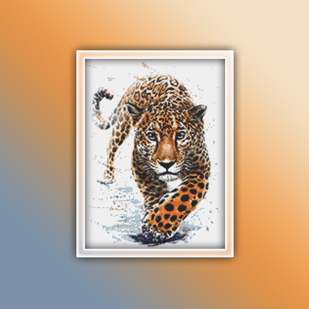 Leopard Cross Stitch Pattern 3 Instant PDF Download Leopard - Etsy
