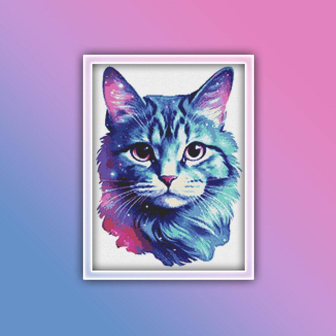 Galaxy Cat Cross Stitch Pattern 3 Instant PDF Download - Star Cat ...